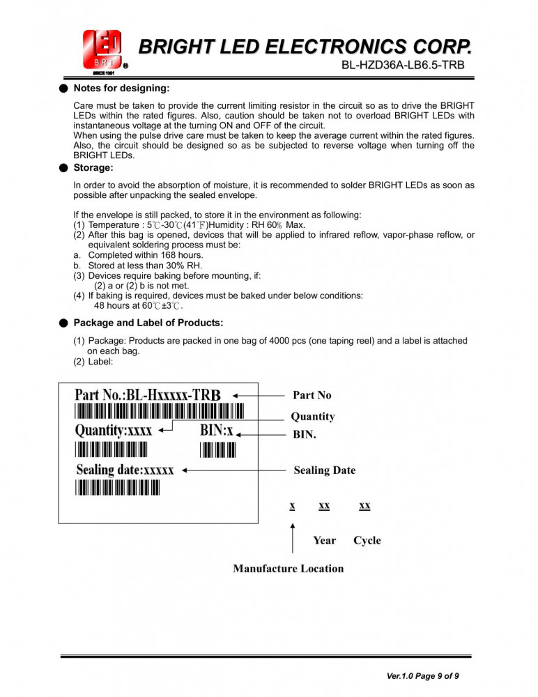 BL-HZD36A-LB6.5-TRB datasheet page 9