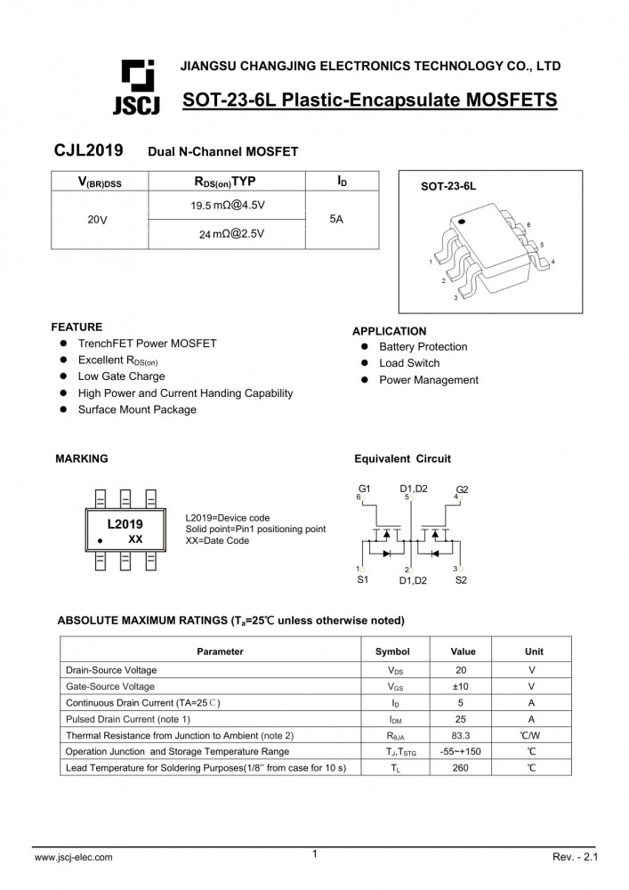 CJL2019 datasheet page 1