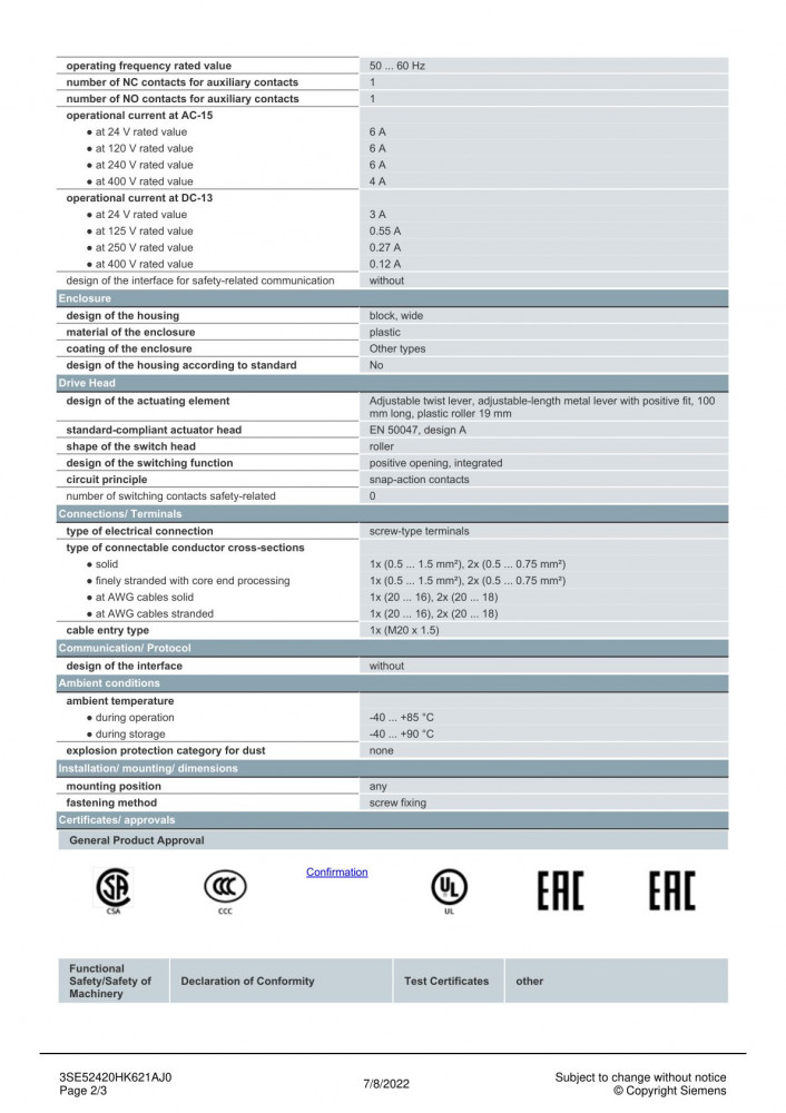 3SE52420HK621AJ0 datasheet page 2