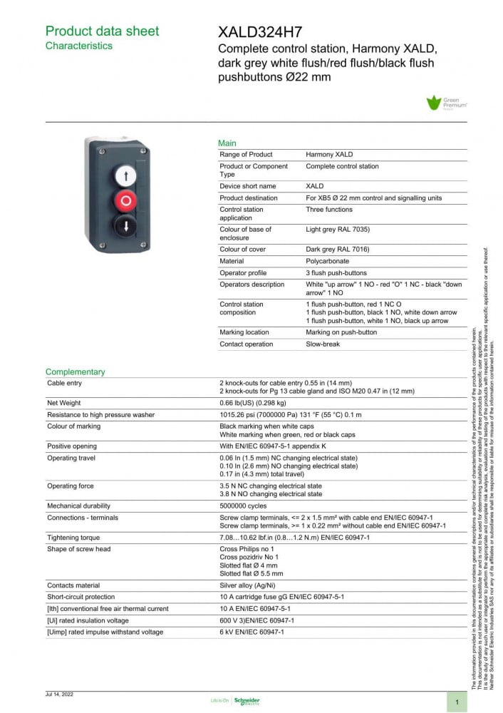 XALD324H7 technical document page 1