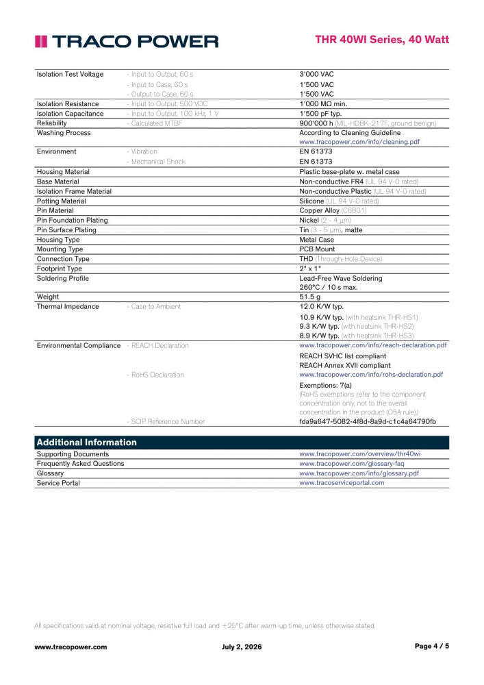 THR 40WI technical document page 4