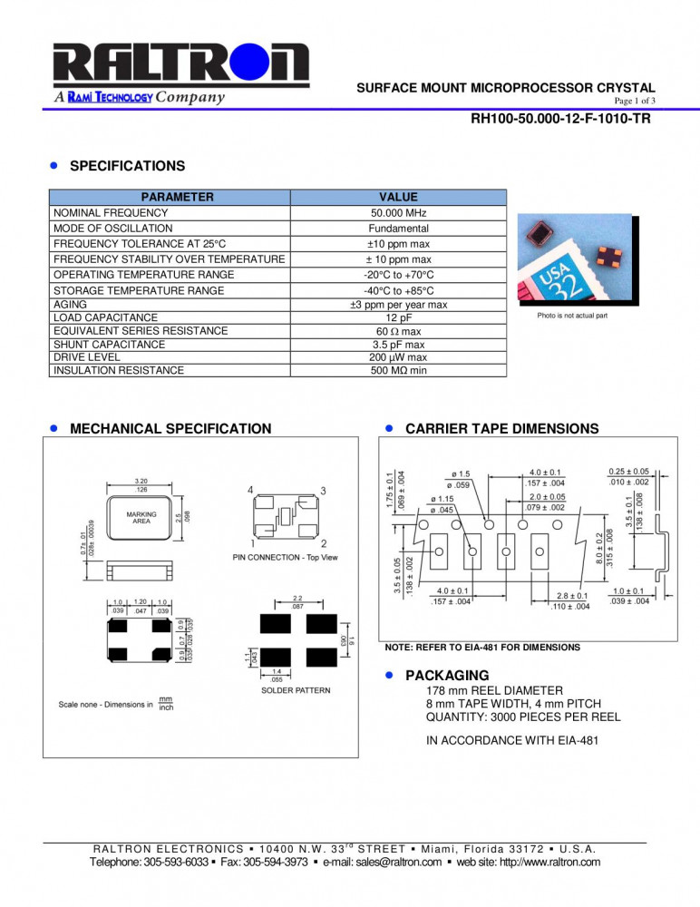RH100-50.000-12-F-1010-TR technical document page 1