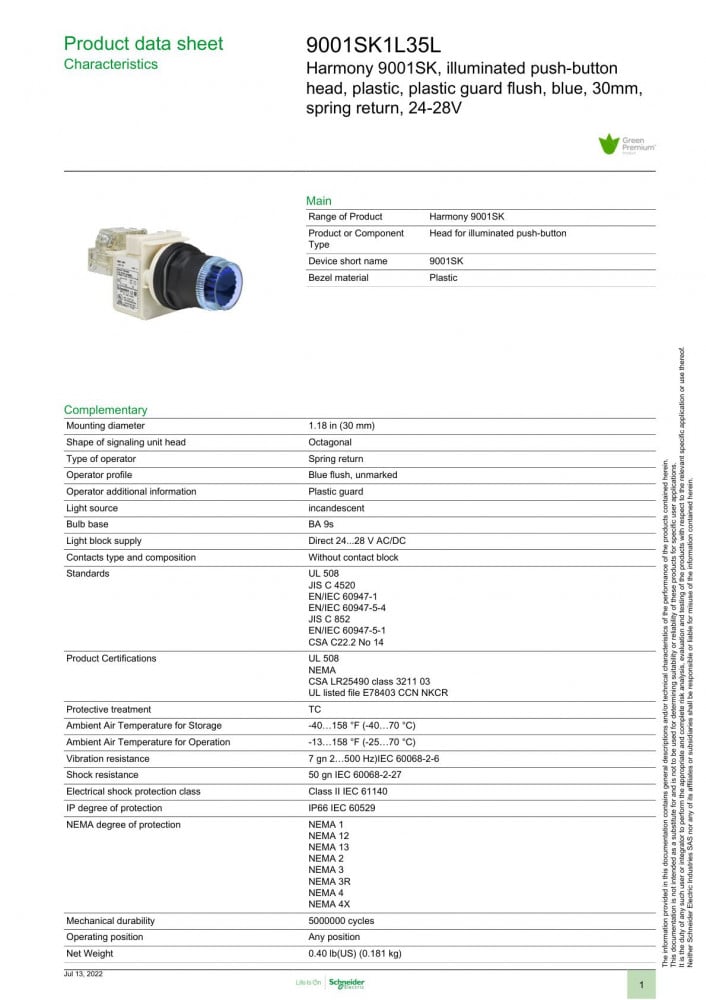 9001SK1L35L technical document page 1