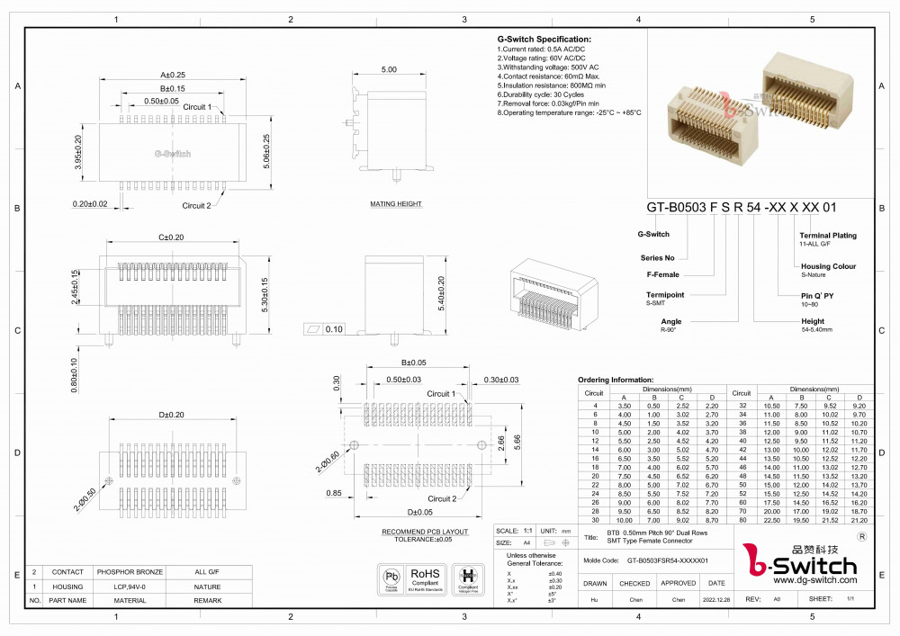 GT-B0503FSR54-80S1101 technical document preview