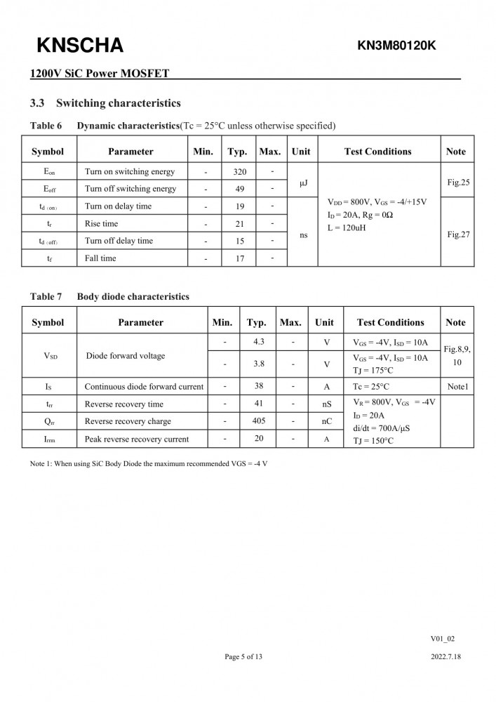 KN3M80120K datasheet page 5