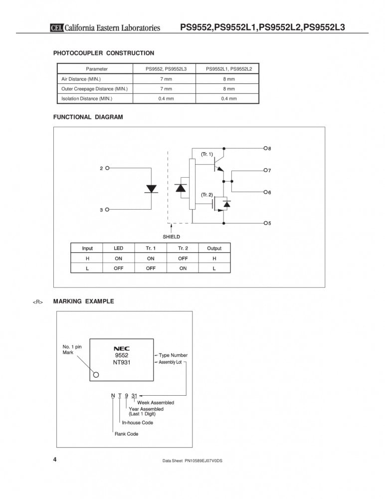 PS9552L3-AX datasheet page 4