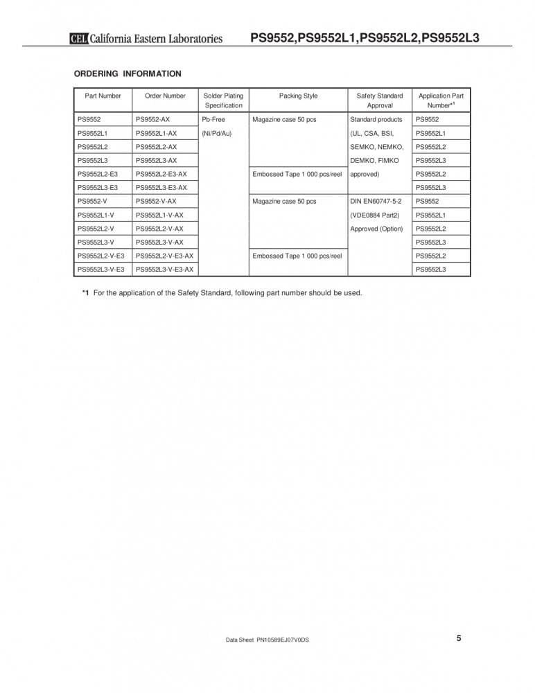 PS9552L3-AX datasheet page 5