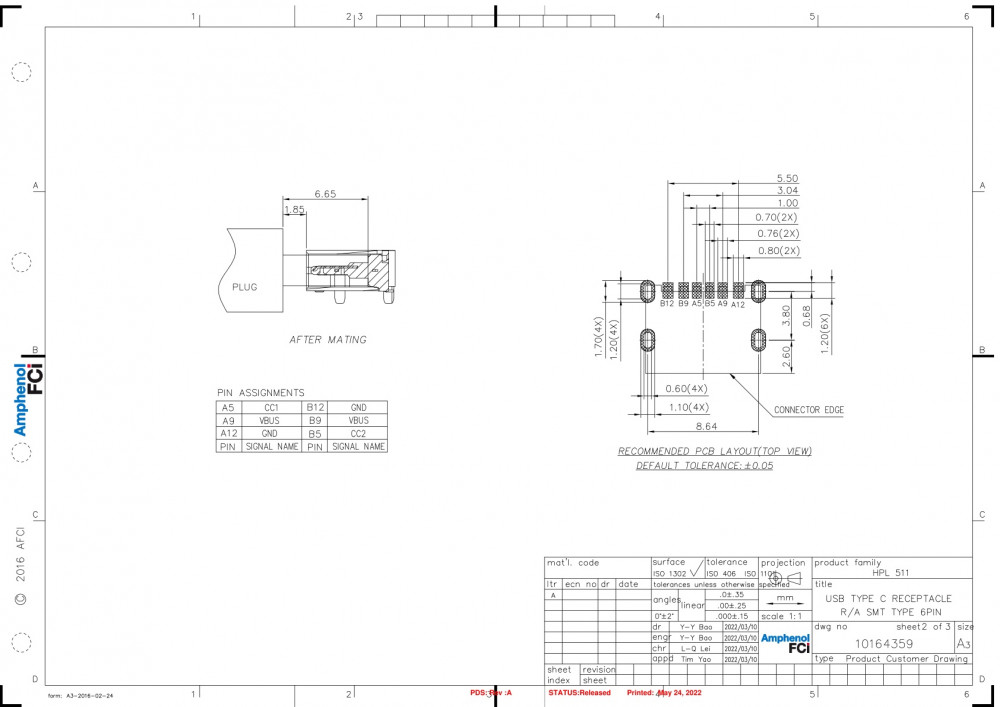 Amphenol 10164359 drawing page 2