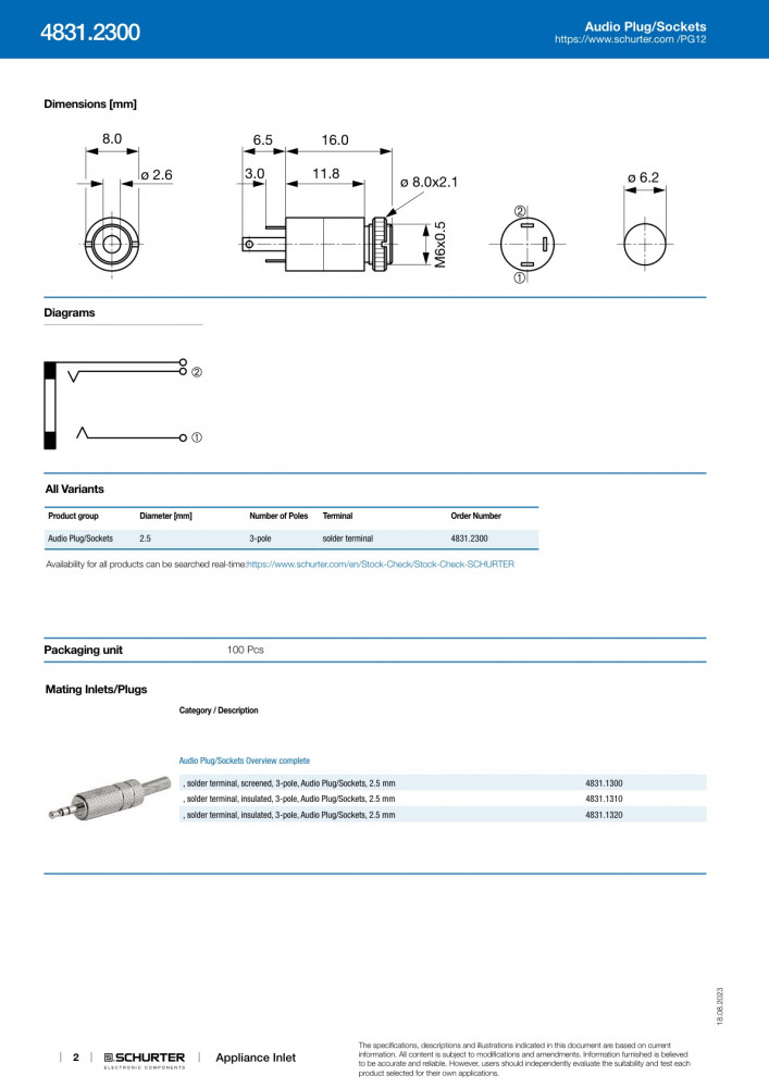 SCHURTER 4831.2300 technical documentation page 2