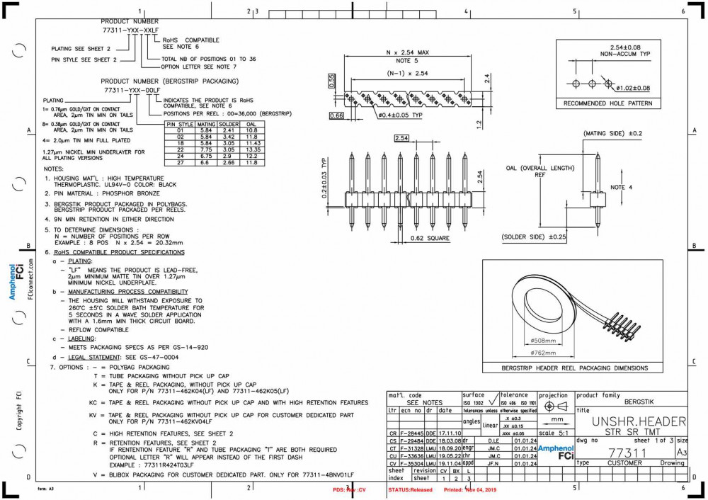 Amphenol 77311 drawing page 1