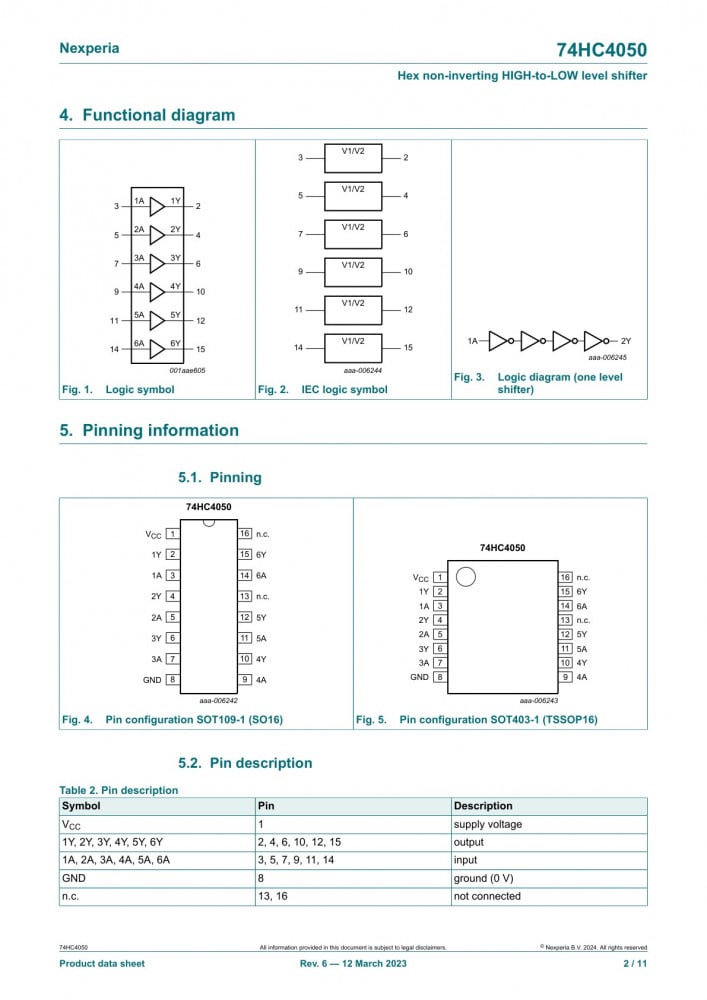 74HC4050PW datasheet page 2