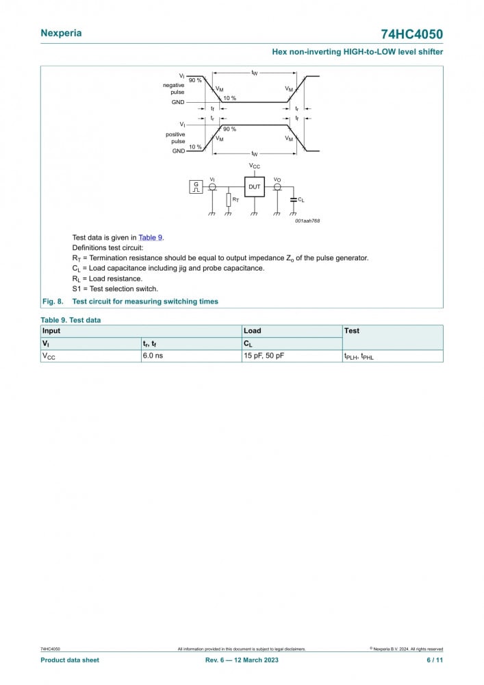74HC4050PW datasheet page 6
