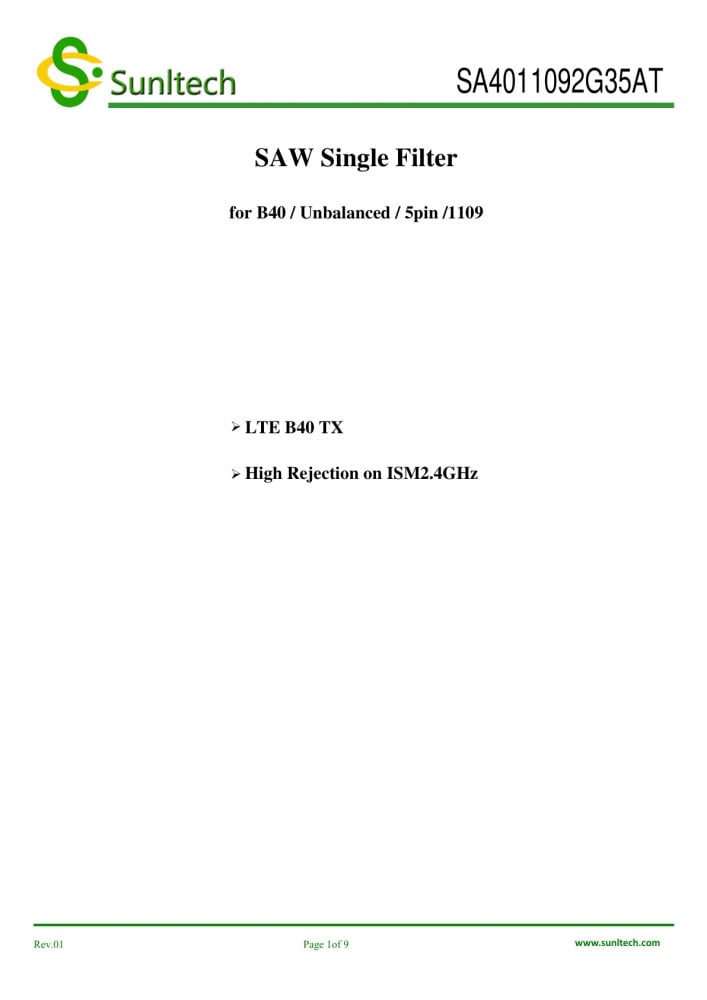 SA4011092G35AT datasheet page 1