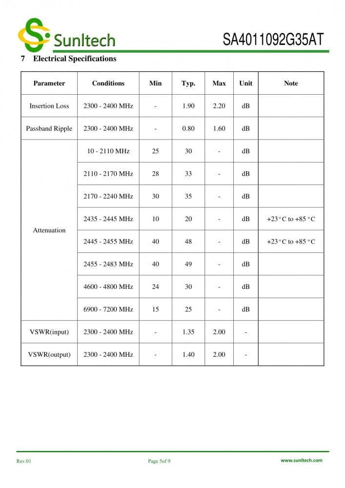 SA4011092G35AT datasheet page 5