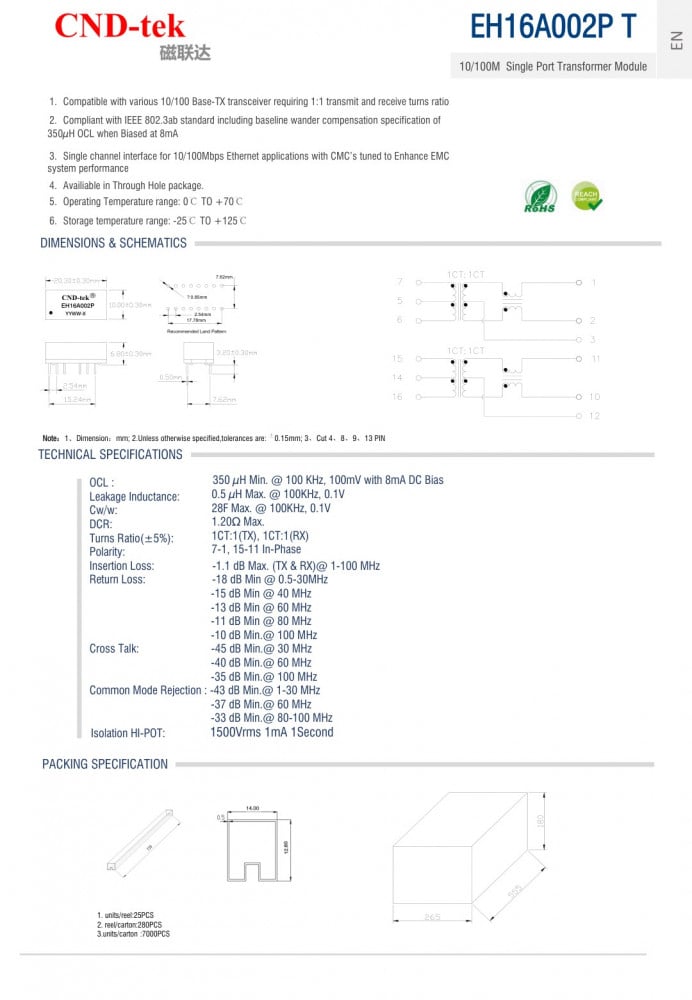 EH16A002P T-CND technical document preview