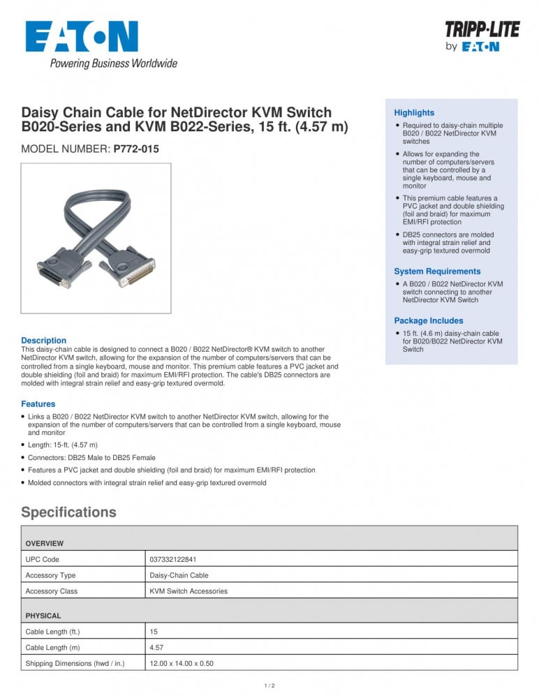 P772-015 technical document page 1