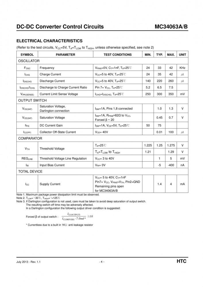 MC34063AD datasheet page 4