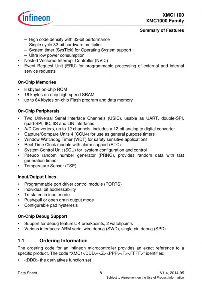 XMC1100 datasheet page 8