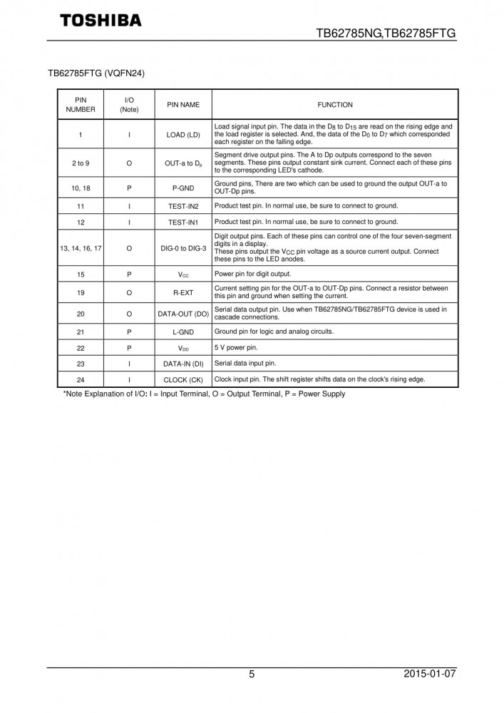TB62785FTG datasheet page 5