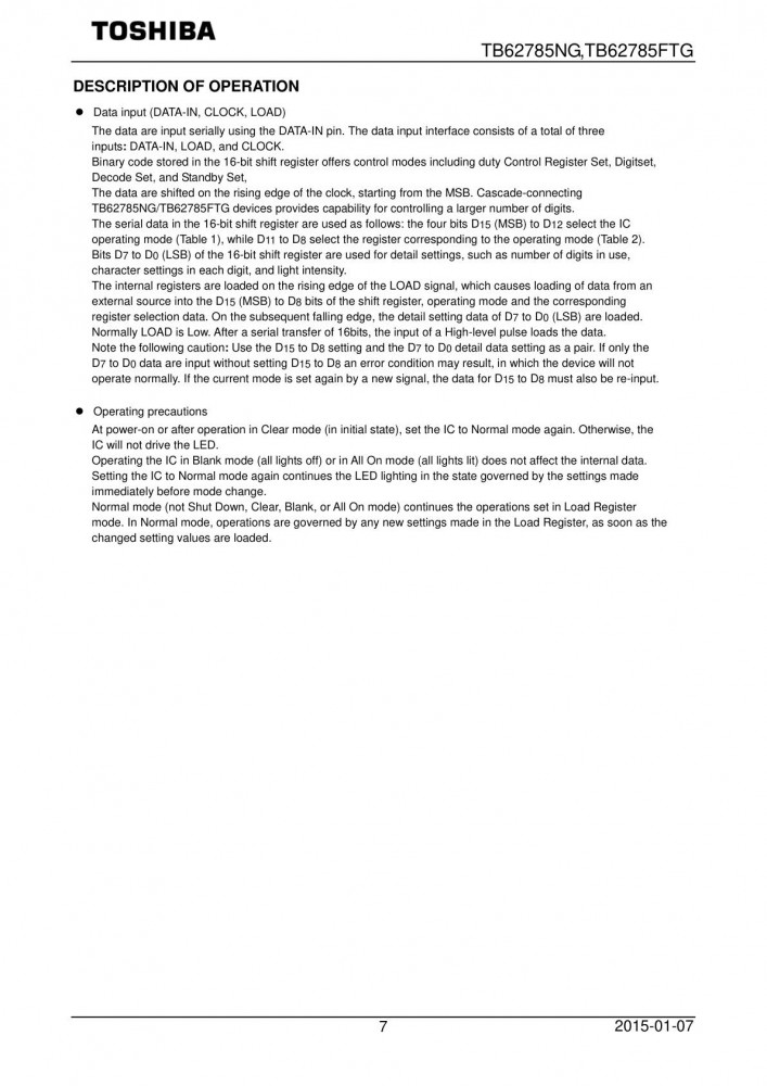 TB62785FTG datasheet page 7