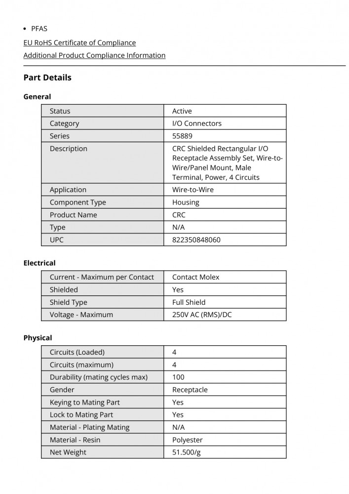 MOLEX 558890471 technical document preview, page 2