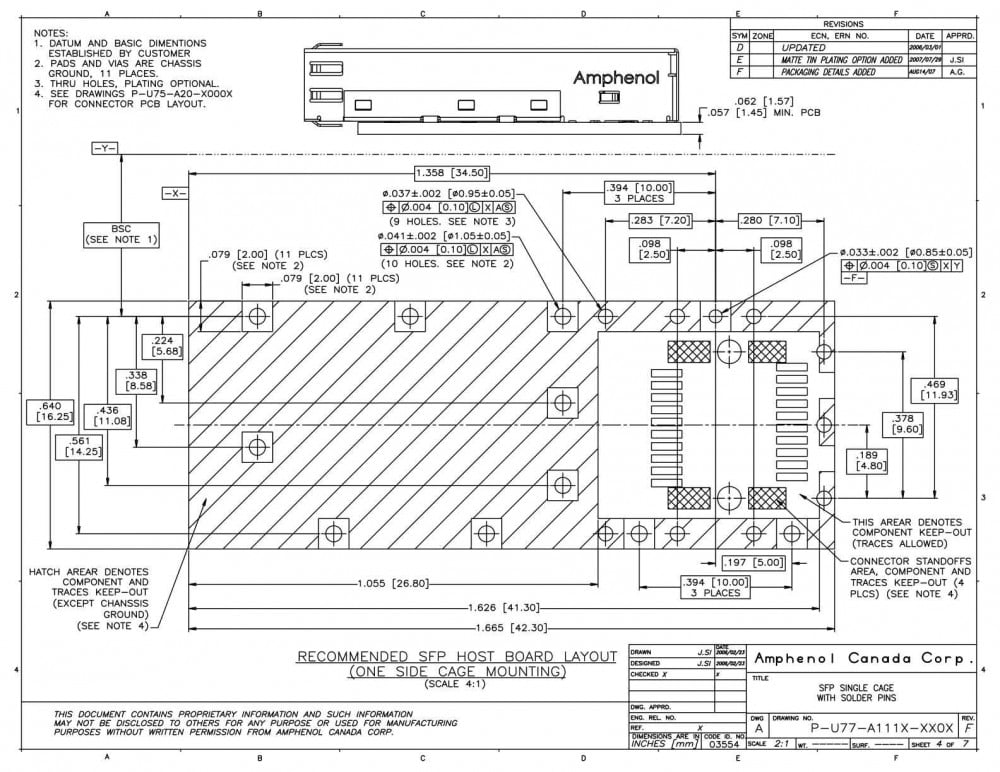 Amphenol U77 SFP cage drawing page 4