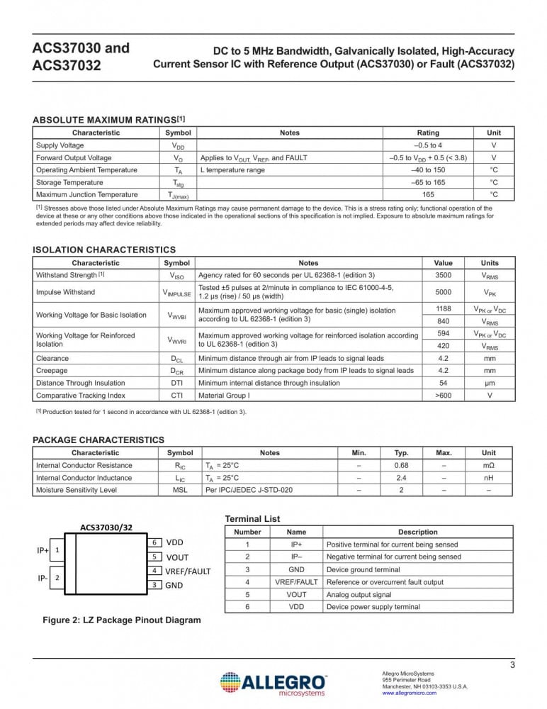 ACS37032 datasheet page 3