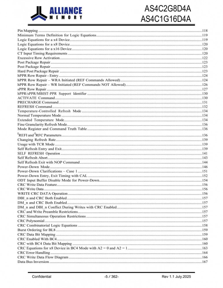 AS4C2G8D4A-62BCN datasheet preview page 5