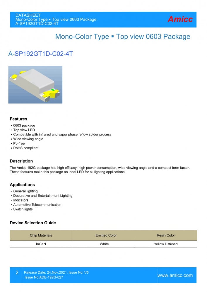 A-SP192GT1D-C02-4T datasheet page 2