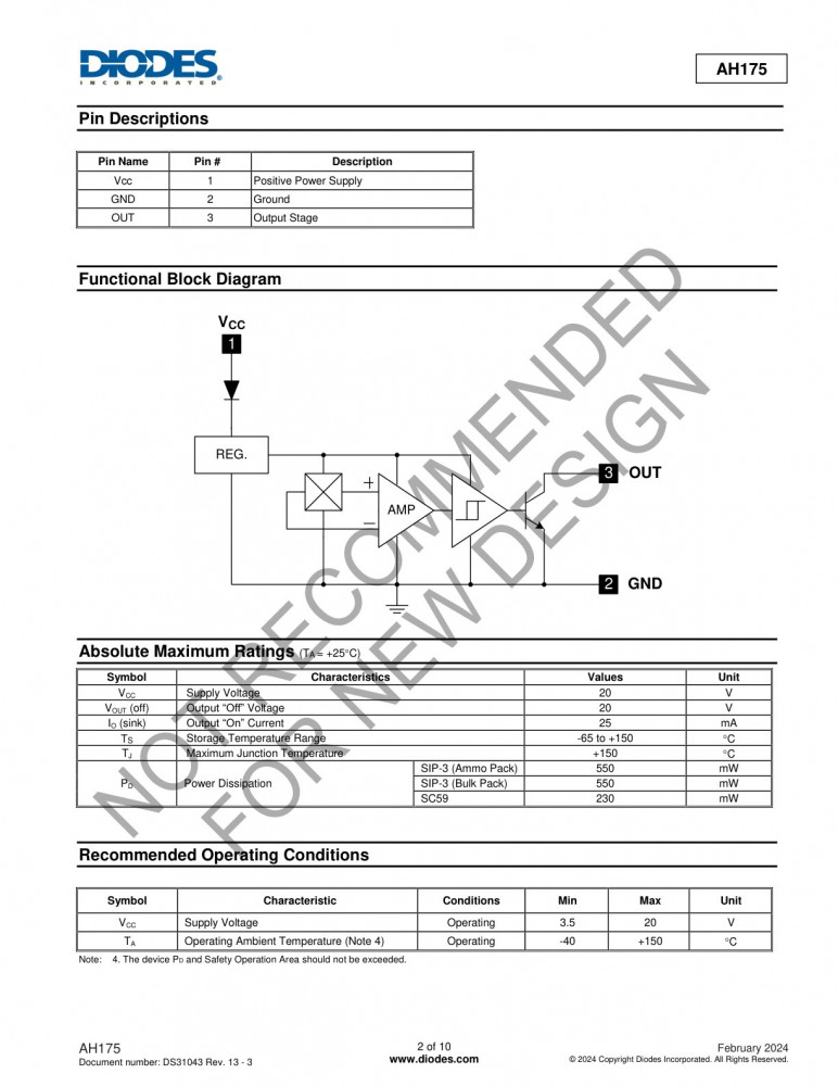 AH175 datasheet page 2