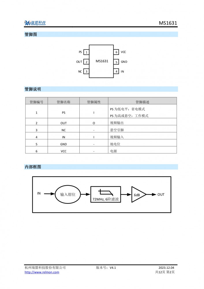 MS1631 datasheet page 2