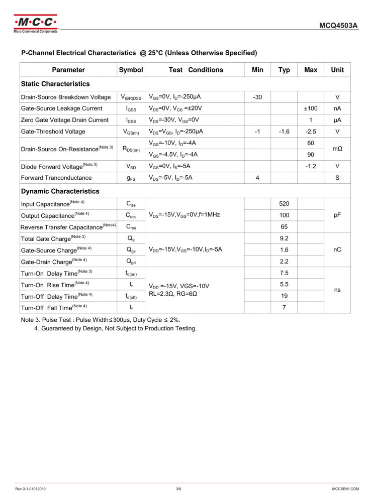 MCQ4503A-TP datasheet page 3