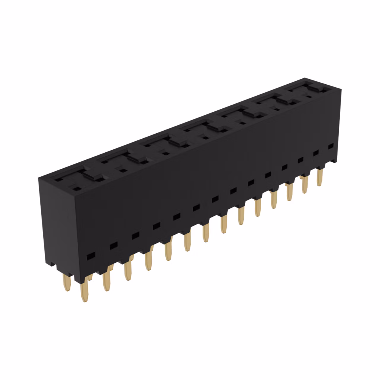 C-Grid III PCB Receptacle, 2.54mm Pitch, Dual Row, Right-Angle, Shrouded, 24 Circuits, 0.12µm Gold (Au) Flash Plating, Straight PCB Pins