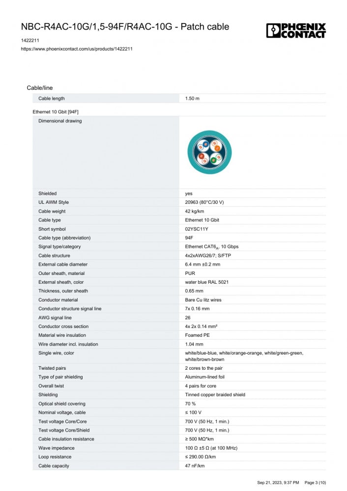 Phoenix Contact 1422211 technical document page 3