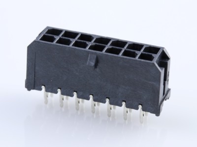 Mini-Fit Sr. Right-Angle Header, 10.00mm Pitch, Single Row, Silver (Ag) Plating, 3 Circuits, Void in Position 2