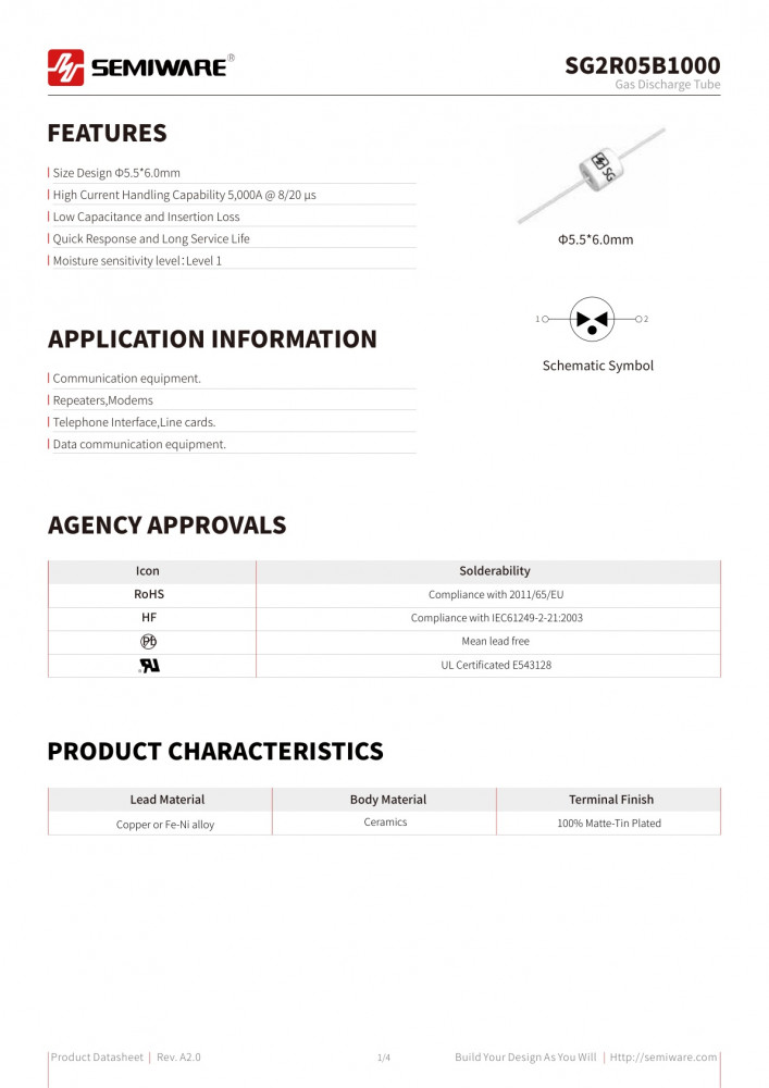 SG2R05B1000 datasheet page 1