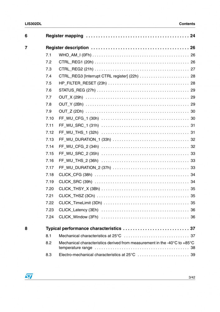 LIS302DL datasheet page 3