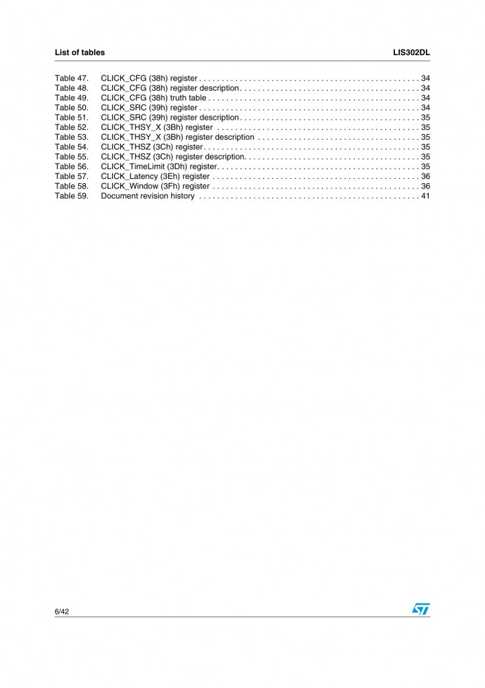 LIS302DL datasheet page 6