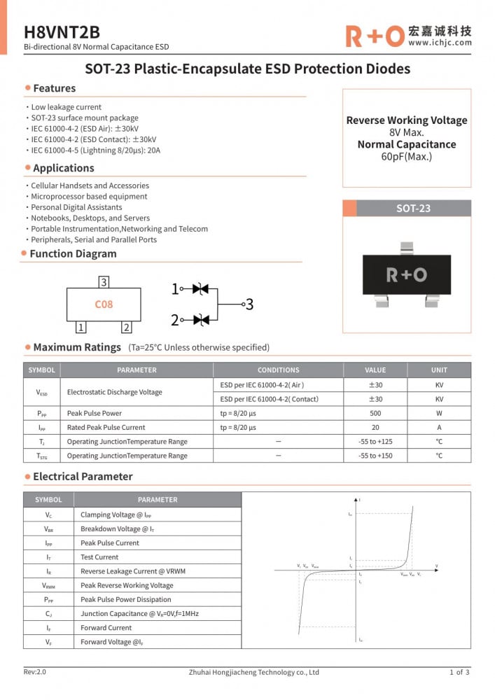 H8VNT2B datasheet page 1