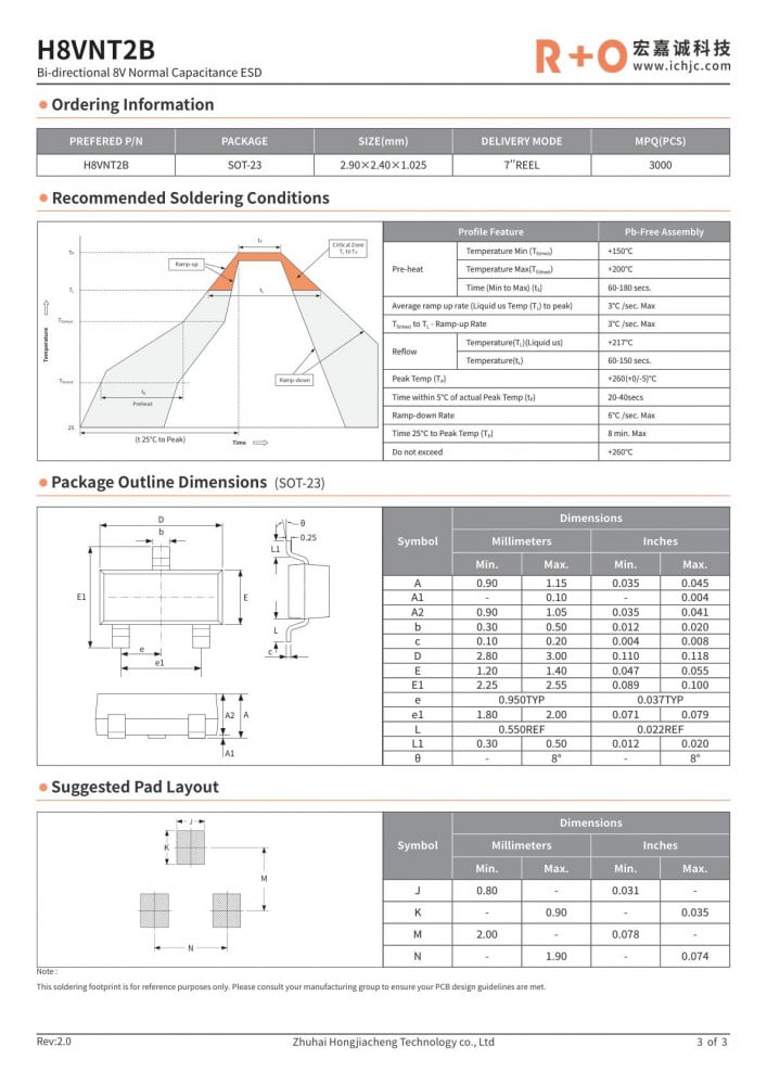 H8VNT2B datasheet page 3