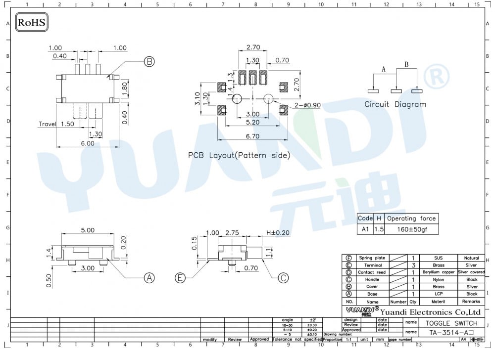 TA-3514-A1-B technical document page 1