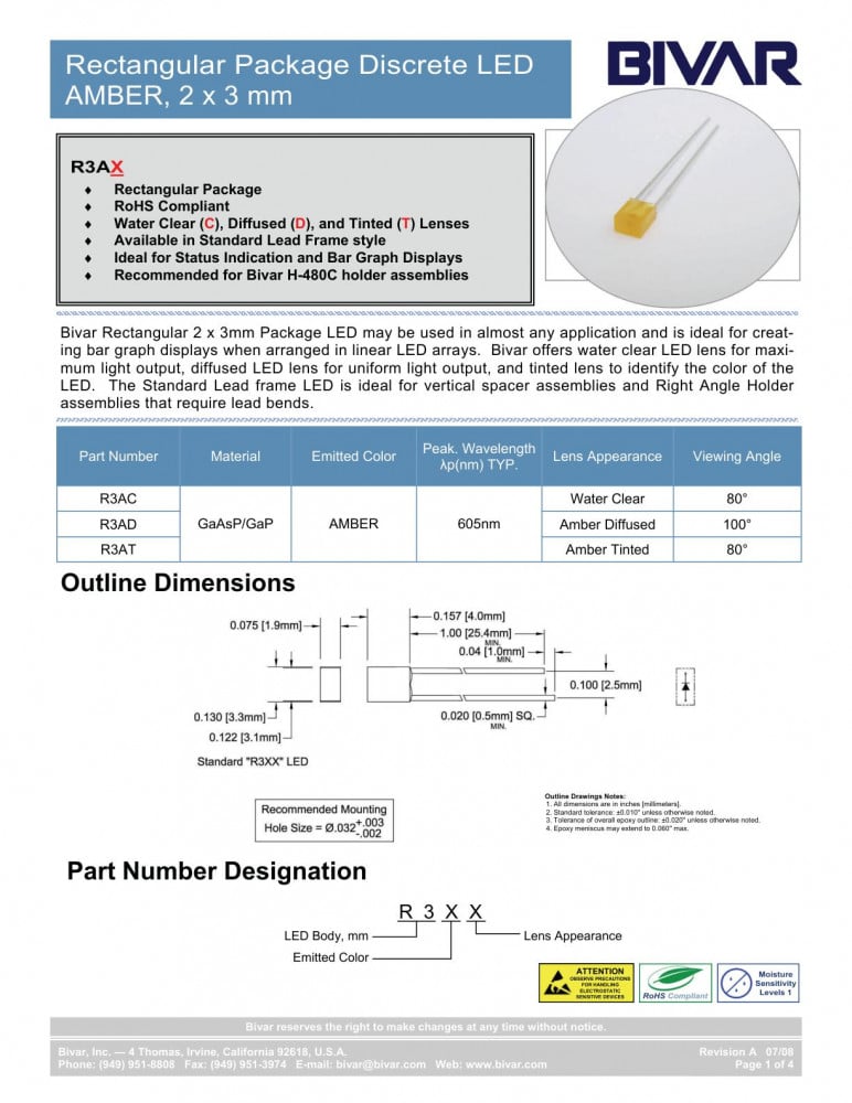 BIVAR R3AC datasheet page 1