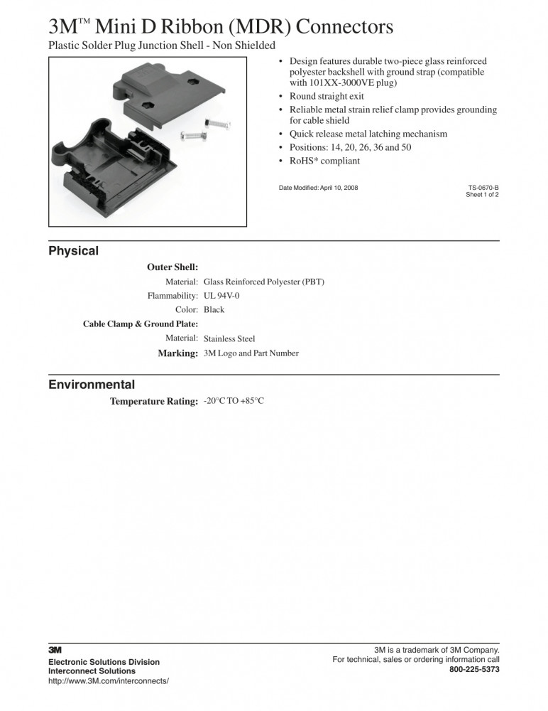 3M 10326-52F0-008 datasheet page 1
