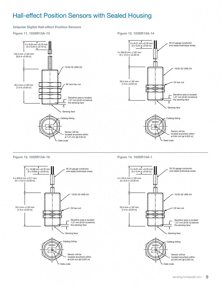 Honeywell 103SR Series datasheet page 9