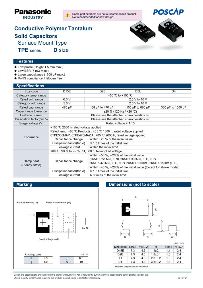 PANASONIC TPE series technical document page 3