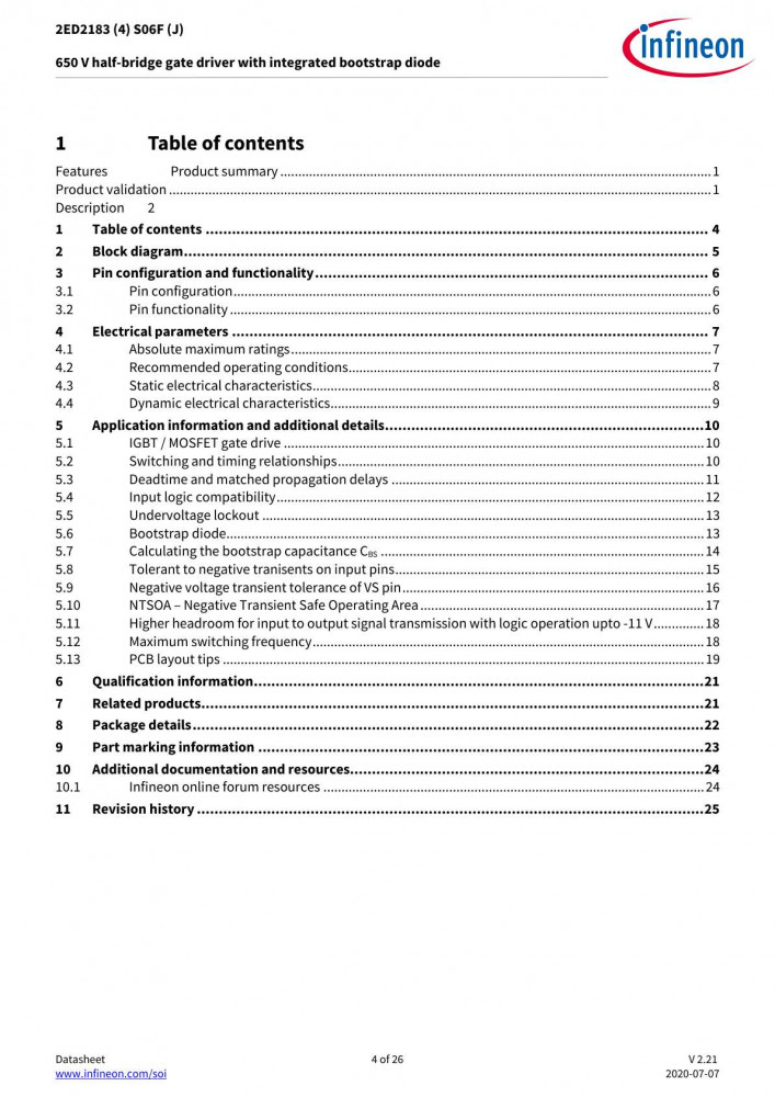 Infineon 2ED2183S06F datasheet page 4