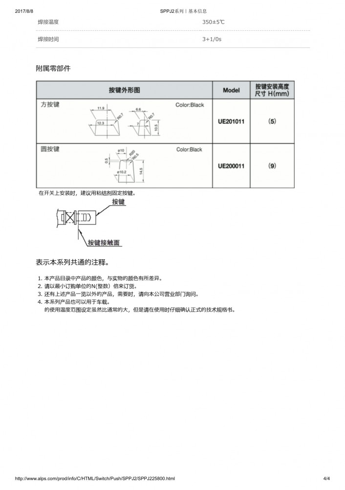SPPJ225800 soldering and accessory information