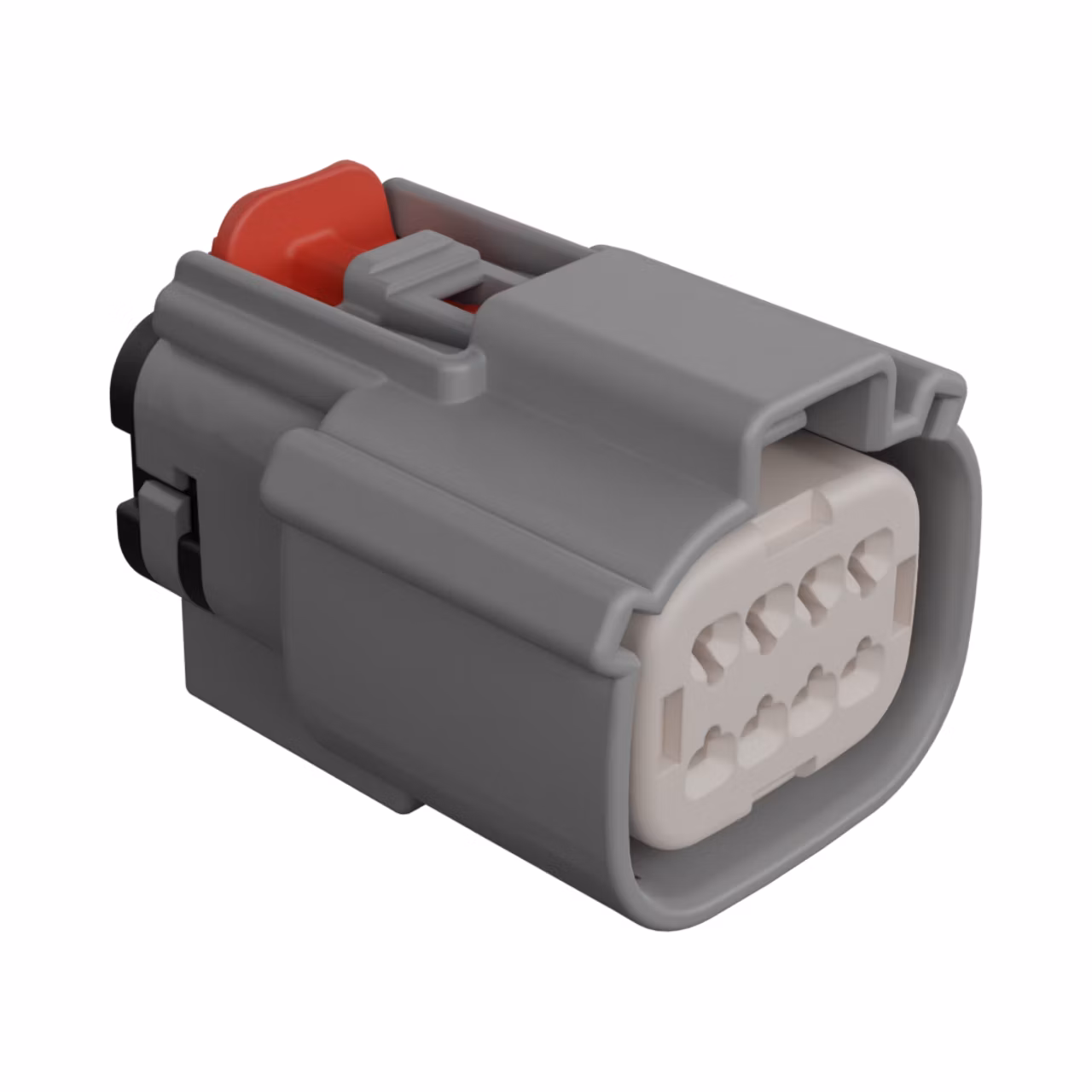 MX150 Mat-Sealed Female Connector Assembly, Dual Row, 8 Circuits, Keying Option B, with Connector Position Assurance, with Clip-Slot, Light Gray for sale