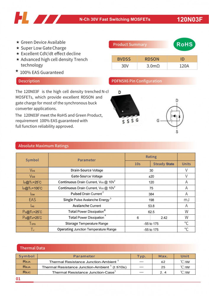 120N03F datasheet page 1