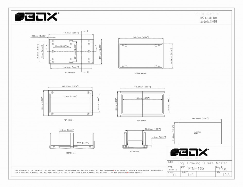 FTM-165 engineering drawing preview
